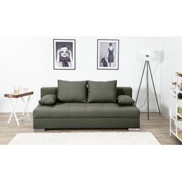 Schlafsofa Collection AB "Tania, B: 194 cm, Liegel. 140x194 cm", gr&uuml;n, B:194cm H:70cm T:90cm, 100%Polyester, Sofas, Schlafsofa, Bettfunktion & Bettkasten, Federkern