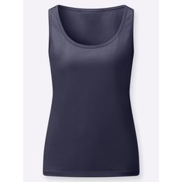 Shirttop Casual Looks, Damen, Gr. 36, marine, ecru, 100% Baumwolle, unifarben, Rundhals, Tops Shirttop