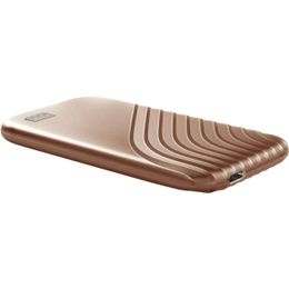 Western Digital SSD-Festplatte "Mobile Festplatte "My Passport SSD" 1 TB", goldfarben, 1000 GB, Schreibgeschwindigkeitmaximal 1000 MB/s Lesegeschwindigkeitmaximal 1050 MB/s, Festplatten