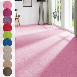 Teppichboden ANDIAMO "Ines, Kr&auml;uselvelours, Gesamth&ouml;he 8,5 mm, Luxusklasse LC2", pink, B:400cm L:450cm, Kunstfaser, Teppiche, Uni Farben, Breite 400 cm, strapazierf&auml;hig & pflegeleicht