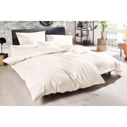 Bettw&auml;sche Primera "Uni Luxus-Satin in Gr. 135x200, 155x220 oder 200x200 cm", beige (champagner), B/L: 200cm x 200cm, 1 Stk., 2 Stk., Satin, B/L: 80cm x 80cm, 3 Stk., Satin, Obermaterial: 100% Baumwolle, Bettw&auml;sche, Bettw&auml;sche, Bettw&auml;sche aus Baumwolle, unifarbene Bettw&auml;sche mit Rei&szlig;verschluss