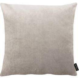 Dekokissen Apelt "Castello, Uni Samt" Gr. 2, grau (hellgrau, unifarben), B:46cm L:46cm, Bezug: 100% Polyester, Dekokissen_Sitzkissen_Kissenh&uuml;llen, Kissenh&uuml;lle ohne F&uuml;llung, 1 St&uuml;ck