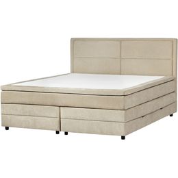 Boxspringbett OTTO HOME "FYNNA in den Breiten 140 & 180cm erh&auml;ltlich, inkl. Bettkasten", beige, B:181cm L:210cm, Komplettbetten, Boxspringbett, inkl. Topper, erh&auml;ltlich in verschiedenen Farben