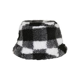 Flex Cap Flexfit "Flexfit Bucket Hat Sherpa Check Bucket Hat", Gr. onesize, wei&szlig;, schwarz, 75% Polyester, 25% Polyacryl, Caps