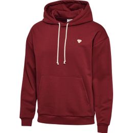 Kapuzensweatshirt Hummel "hmlLOOSE HOODIE BEE", Damen, Gr. XXL, syrah, angeraute Sweatware, Obermaterial: 84% Baumwolle, 16% Polyester, Sweatshirts, sportlicher Stil, mit Kapuze, aus Baumwolle und Polyester