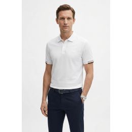 Poloshirt BOSS "Parlay 147", Herren, Gr. XXL, wei&szlig; 100, Jersey, Obermaterial: 100% Baumwolle, unifarben, regular fit normal, B&uuml;ndchen, Shirts