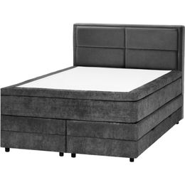 Boxspringbett OTTO HOME "FYNNA in den Breiten 140 & 180cm erh&auml;ltlich, inkl. Bettkasten", anthrazit, B:141cm L:210cm, Komplettbetten, Boxspringbett, inkl. Topper, erh&auml;ltlich in verschiedenen Farben