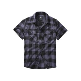 Karohemd Brandit "Brandit Herren Checkshirt Halfsleeve", Herren, Gr. 6XL, US-Gr&ouml;&szlig;en, schwarz, grau, 100% Baumwolle, normal, Hemden Karohemd