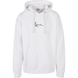 Sweatshirt Karl Kani "Karl Kani Herren KKMQ12005 SMALL SIGNATURE HOODY WHT", Herren, Gr. L, wei&szlig;, 65% Baumwolle, 35% Polyester, Sweatshirts Sweatshirt