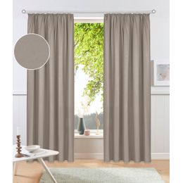 Vorhang OTTO HOME "Parry" Gr. 1, grau (kitt), B:140cm H:145cm, Polyester, Recyceltes Material, Gardinen, 2-er Set, blickdicht, monochrom, basic, einfarbig, Bestseller