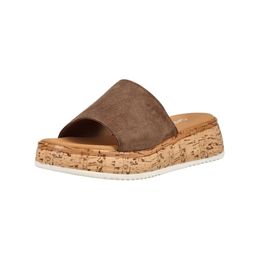 Pantolette Gabor COMFORT "Gabor Comfort Pantoletten Leder", Damen, Gr. 37,5, whisky, Leder, Schuhe Pantolette