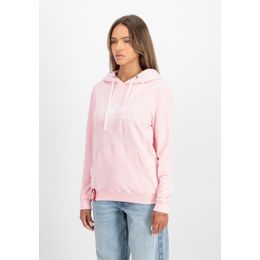 Hoodie Alpha Industries "New Basic Hoodie BL W", Damen, Gr. S, pink (pastel pink), Obermaterial: 80% Baumwolle, 20% Polyester, regular fit, Sweatshirts Hoodie