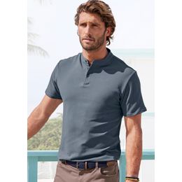 Henleyshirt John Devin "mit Stehkragen", Herren, Gr. S (44/46), grau (anthrazit), Piqu&eacute;, Obermaterial: 100% Baumwolle, unifarben, regular fit normal, Rundhals, abgesteppte Kante, Shirts, Regular-Fit, aus Baumwoll-Piqu&eacute;