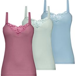 w&auml;schepur Damen Tr&auml;gerhemd mit Batist-Motiv beere + bleu + mint, Gr&ouml;&szlig;e 38