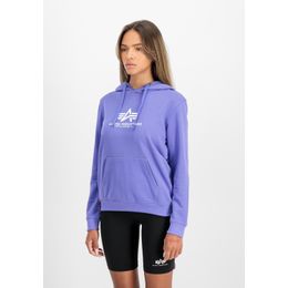 Hoodie Alpha Industries "New Basic Hoodie BL W", Damen, Gr. M, lila (electric violet), Obermaterial: 80% Baumwolle, 20% Polyester, regular fit, Sweatshirts Hoodie
