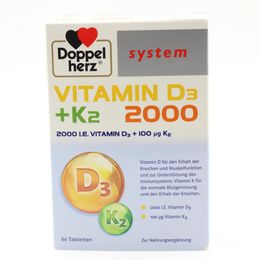 Queisser Doppelherz Vitamin D3 2000+K2 system Tabletten 60 St