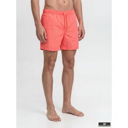 Jack & Jones Badeshorts JACK & JONES "JPSTMAUI TROPIC SOLID SWIM SHORTS SN", Herren, Gr. L, N-Gr, hot coral, Web, Obermaterial: 100% Polyester, unifarben, Badehosen Badeshorts, Kunstfaser, normal geschnitten