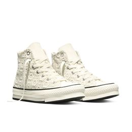 Sneaker Converse "CHUCK TAYLOR ALL STAR EVA LIFT PLATFORM FLORAL CROCHET", Jungen, Gr. 39, egret, schwarz, egret, Synthetik, Schuhe Sneaker, f&uuml;r Alltag, sportlicher Stil, f&uuml;r Teens