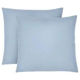 Kissenbezug Biberna "Michi Feinjersey mit Rei&szlig;verschluss", blau (eisblau), B:80cm L:80cm, Feinjersey, Obermaterial: 100% Baumwolle, Kissenbez&uuml;ge, Kissenbezug, verschiedene Gr&ouml;&szlig;en, Feinjersey Kissenh&uuml;lle aus 100% Baumwolle