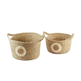 H&ouml;ffner Aufbewahrungskorb 2er Set &brvbar; braun &brvbar; Naturfaser &brvbar; Ma&szlig;e (cm): H: 17 &Oslash;: 30 &raquo; H&ouml;ffner
