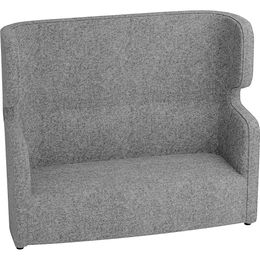 Bisley Akustiksofa VIVO, Zweisitzer mit hoher R&uuml;ckenlehne, hellgrau