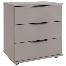 P & B Nachtschrank, Schwarz, Greige, Metall, 3 Schublade(n) Schubladen, 52x58x38 cm, BQ - B&uuml;ndnis f&uuml;r Qualit&auml;t, Made in Germany, DIN EN ISO 9001, Schlafzimmer, Nachttische