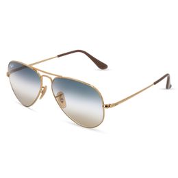Ray-Ban RB 3689 AVIATOR METAL II | Unisex-Sonnenbrille | Fassung: Vollrand, Pilot, Metall, Gold | Glasfarbe: Blau Verlaufend
