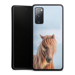 DeinDesign Galaxy S20 FE 5G Handy Premium Silikon H&uuml;lle Handyh&uuml;lle schwarz Case Horse Animals Animal Look Silikon Premium Case