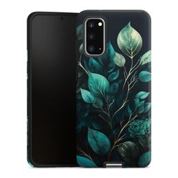 DeinDesign Galaxy S20 Handy Panzer Handyh&uuml;lle robuste Outdoor H&uuml;lle Schutzh&uuml;lle matt Leaves Black Eukalyptus Tough Case