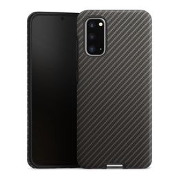 DeinDesign Galaxy S20 Handy Panzer Handyh&uuml;lle robuste Outdoor H&uuml;lle Schutzh&uuml;lle matt Carbon Metallic Look Muster Tough Case
