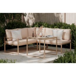 Ambia Garden Dining-Loungeset, Beige, Metall, Kunststoff, einzeln stellbar, 182x176 cm, Loungem&ouml;bel, Gartenlounge-Sets
