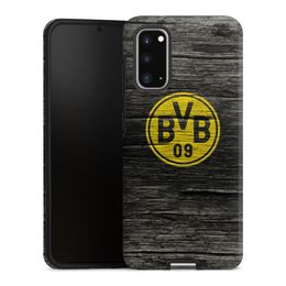 DeinDesign Galaxy S20 Handy Panzer Handyh&uuml;lle robuste Outdoor H&uuml;lle Schutzh&uuml;lle matt Wooden Look Bvb Borussia Dortmund Tough Case