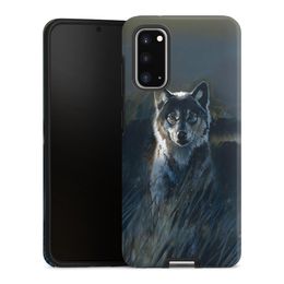 DeinDesign Galaxy S20 Handy Panzer Handyh&uuml;lle robuste Outdoor H&uuml;lle Schutzh&uuml;lle matt Wolf Painting Nature Tough Case