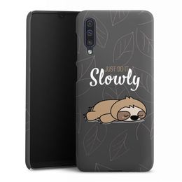 DeinDesign Galaxy A50 Handy Premium Case Smartphone Handyh&uuml;lle Schutzh&uuml;lle matt Sloth Lazy Sunday Sayings Premium Case