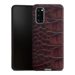 DeinDesign Galaxy S20 Handy Panzer Handyh&uuml;lle robuste Outdoor H&uuml;lle Schutzh&uuml;lle matt Leather Crocodile Animal Print Tough Case