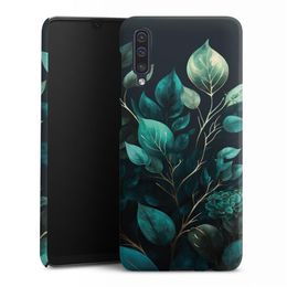 DeinDesign Galaxy A50 Handy Premium Case Smartphone Handyh&uuml;lle Schutzh&uuml;lle matt Eukalyptus Leaves Black Premium Case