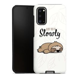 DeinDesign Galaxy S20 Handy Panzer Handyh&uuml;lle robuste Outdoor H&uuml;lle Schutzh&uuml;lle matt Animals Sloth Lazy Sunday Tough Case
