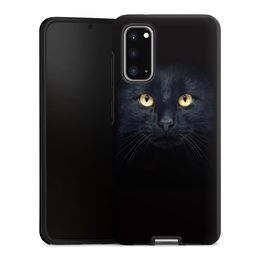 DeinDesign Galaxy S20 Handy Panzer Handyh&uuml;lle robuste Outdoor H&uuml;lle Schutzh&uuml;lle matt Eye Cat Black Tough Case