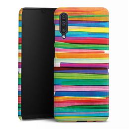 DeinDesign Galaxy A50 Handy Premium Case Smartphone Handyh&uuml;lle Schutzh&uuml;lle matt Water Colour Stripes Colourful Premium Case