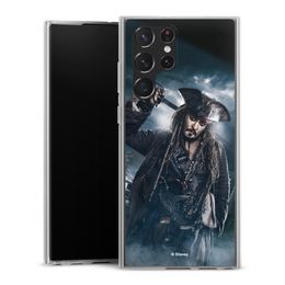 DeinDesign Galaxy S22 Ultra Handy Silikon H&uuml;lle Case transparent Handyh&uuml;lle Fluch Der Karibik Captain Jack Sparrow Official Licensed Product Silikon Case