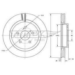 TOMEX BRAKES Bremsscheibe tx7352 Vorderachse bel&uuml;ftet 320mm 28mm f&uuml;r NISSAN SAMSUNG RENAULT