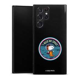 DeinDesign Galaxy S22 Ultra Handy Silikon H&uuml;lle Case schwarz Handyh&uuml;lle Peanuts Weltall Snoopy