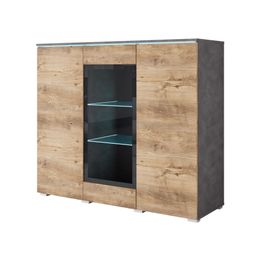 Highboard Vera Anthrazit/Kastanieneichefarben