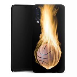 DeinDesign Galaxy A50 Handy Premium Case Smartphone Handyh&uuml;lle Schutzh&uuml;lle matt Sports Basketball Fire Premium Case