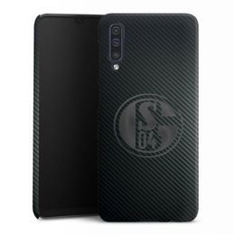 DeinDesign Galaxy A50 Handy Premium Case Smartphone Handyh&uuml;lle Schutzh&uuml;lle matt Fc Schalke 04 Metallic Look Carbon Premium Case