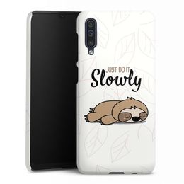 DeinDesign Galaxy A50 Handy Premium Case Smartphone Handyh&uuml;lle Schutzh&uuml;lle matt Animals Sloth Lazy Sunday Premium Case