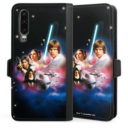 DeinDesign Huawei P30 Handy Klapph&uuml;lle Handyh&uuml;lle aus Kunst Leder schwarz Flip Case Star Wars Lightsaber Merchandise Sideflip mit langer Lasche