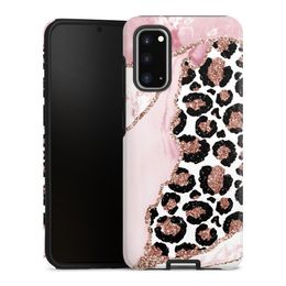 DeinDesign Galaxy S20 Handy Panzer Handyh&uuml;lle robuste Outdoor H&uuml;lle Schutzh&uuml;lle matt Leopard Glitzer Marble Tough Case