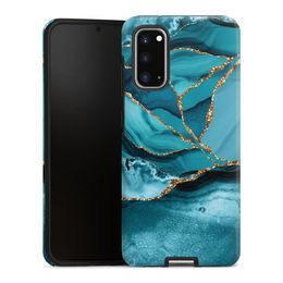 DeinDesign Galaxy S20 Handy Panzer Handyh&uuml;lle robuste Outdoor H&uuml;lle Schutzh&uuml;lle matt Marble Gemstone Glitzer Tough Case