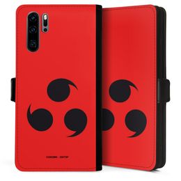 DeinDesign Huawei P30 Pro Handy Klapph&uuml;lle Handyh&uuml;lle aus Kunst Leder schwarz Flip Case Official Licensed Product Naruto Shippuden Sharingan Sideflip mit langer 